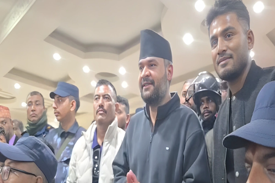 Balen Shah urges his elated supporters to stay calm as he lands in ...