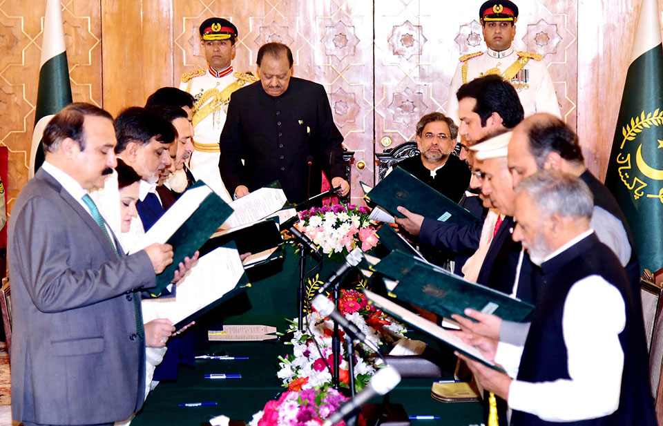 Pakistani president swears in members of new Cabinet - myRepublica ...