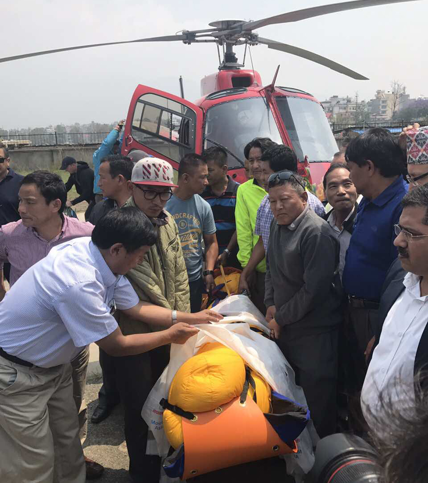 Body of octogenarian climber Sherchan airlifted to Kathmandu for ...